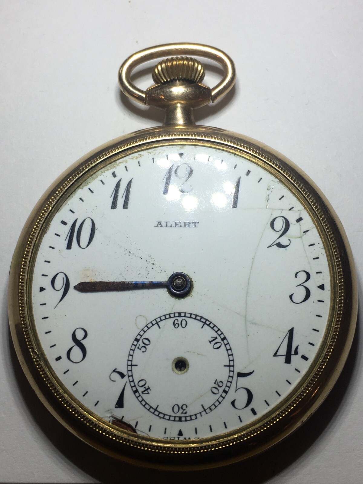 ALERT VIGILANT WATCH POCKET 1 JEWEL 5171907 GOLD FILLED NOT WORKING ...