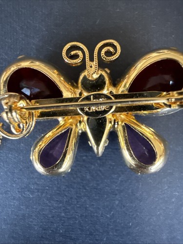 Joan Rivers Multi-color Double Butterfly Brooch W/Chain | eBay