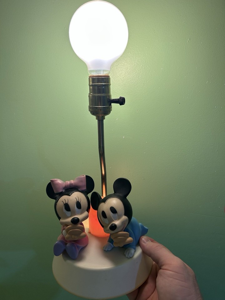 Vintage 1984 Walt Disney Baby Mickey & Minnie Mouse 3 Way Light Works ...