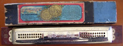Vintage German HUGE Harmonica M. Hohner Harmonika, Mundharmonika 34 sm ...