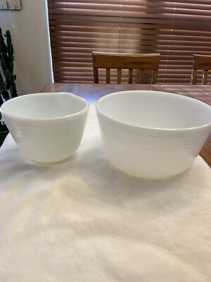 2 vintage white milk glass Pyrex mixing bowl set #2 & #7 | eBay