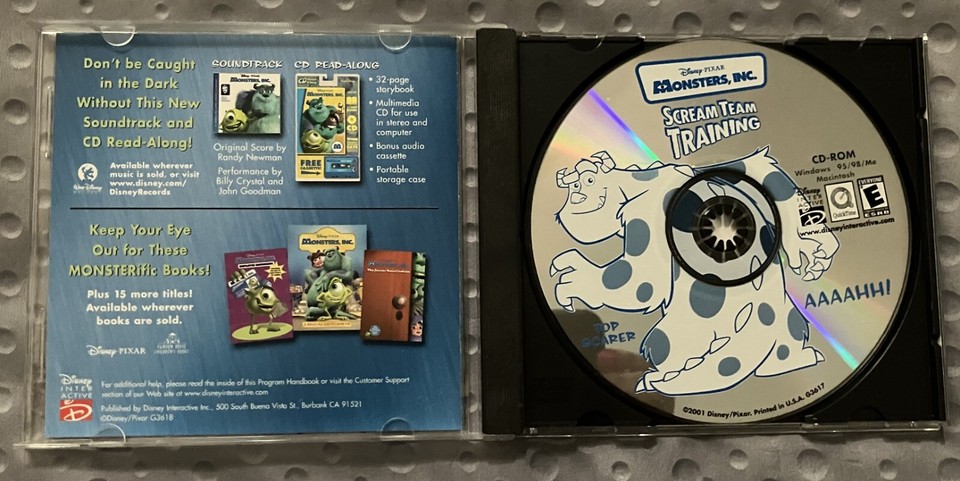 Disney Pixar’s Monsters Inc: Scream Team Training PC CD-ROM 2001 | eBay