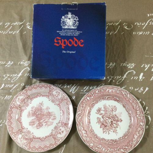 [Unused] Spode Large Platter, set of 6, discontinued, burgundy, with ...