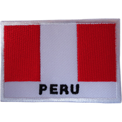 Peru Flag Patch Iron Sew On Peruvian South America Embroidered ...