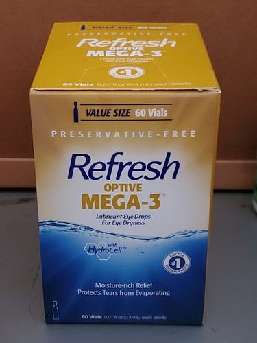 (BB 07/26) Refresh Optive Mega-3 Lubricant Eye Drop 60 count ( .01 fl ...