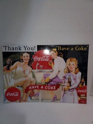 VINTAGE Coca-Cola "Have A Coke" "Thank You" Advertising Marketing Sign ...