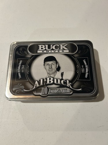 Buck 110 Wood Founder's Edition Al Buck Lockback Knife Single Blade ...