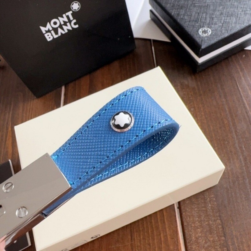 Mon Key Ring Blue Key Chain Leather MB Men Gift IT | eBay