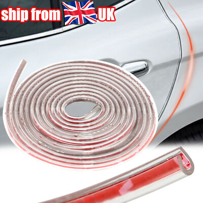 5M Clear Car Door Edge Protector Strips Moulding Trim Scratch Guard U ...