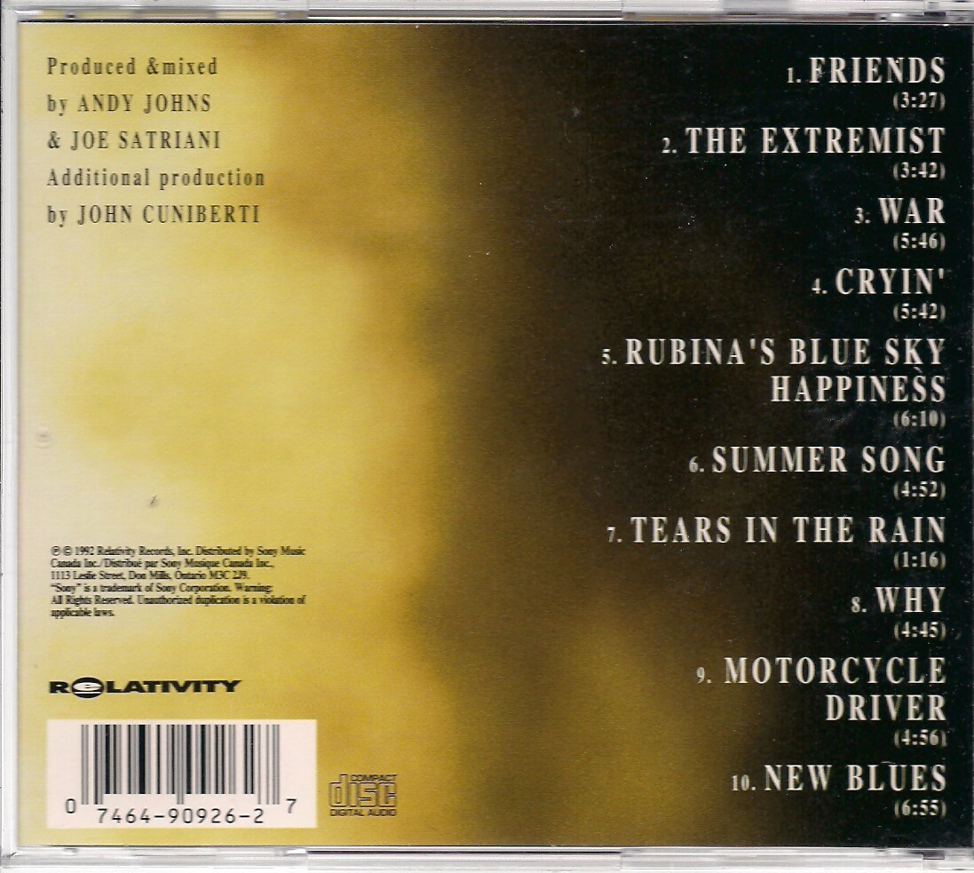 The Extremist by Joe Satriani (CD, Jun-1997, BMG (distributor)) for ...