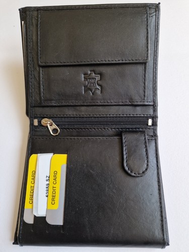 NEW Black Leather Mens Wallet Made In Germany Gift Fathers Day | eBay