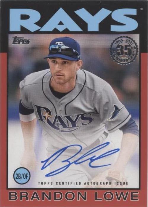 2021 Topps - 1986 Topps Baseball Autographs Brandon Lowe #86A-BL Red ...
