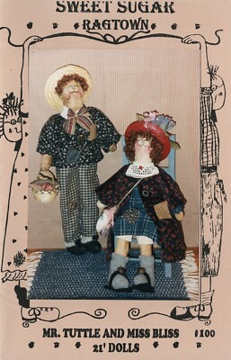 Mr. Tuttle & Miss Bliss 21" Dolls by Sweet Sugar Ragtown #100 UNCUT ...