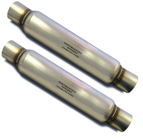Two 2" Straight Universal Glasspack Muffler / Resonators 23" Long | eBay