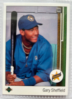 1989 Upper Deck GARY SHEFFIELD "Upside Down SS" Baseball Error Card #13 ...