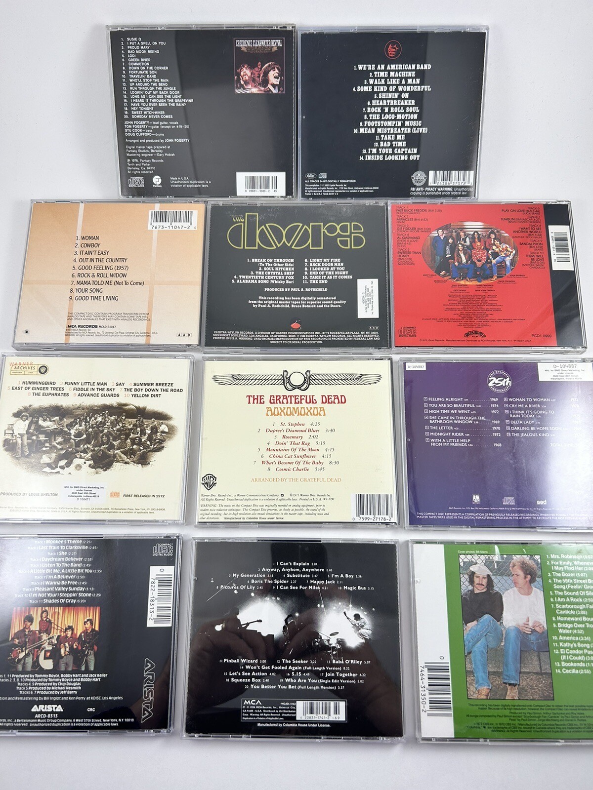 Classic Rock CD Albums Lot Of 11 Creedence Doors Grateful Dead Joe ...