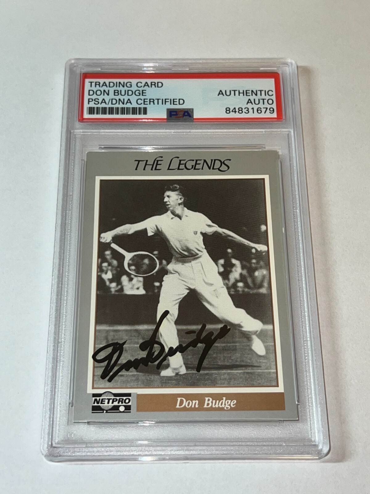 PSA/DNA TENNIS LEGEND DON BUDGE SIGNED CARD #26 1991 NETPRO AUTOGRAPH ...