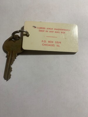 Sheraton Motor Inn Hotel Motel Room Key Fob & Key Chicago Illinois ...