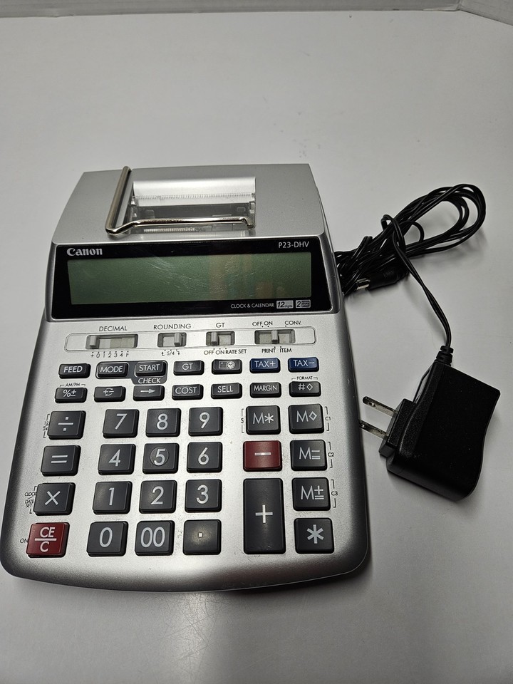 Canon P23-DHV Clock & Calendar 12 Digits 2 Color Print Calculator | eBay