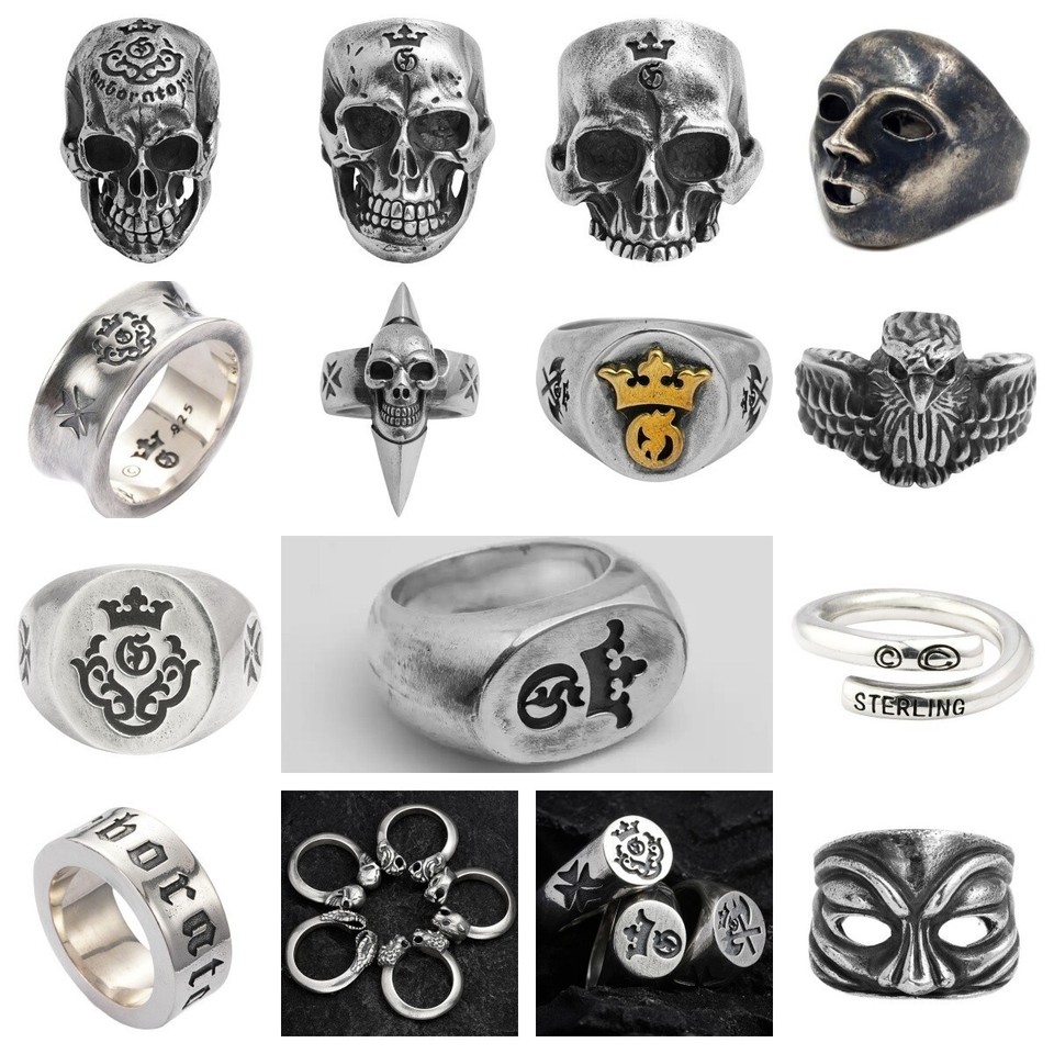 The Expendables Stallone General 925 sterling silver punk Crow skull ...
