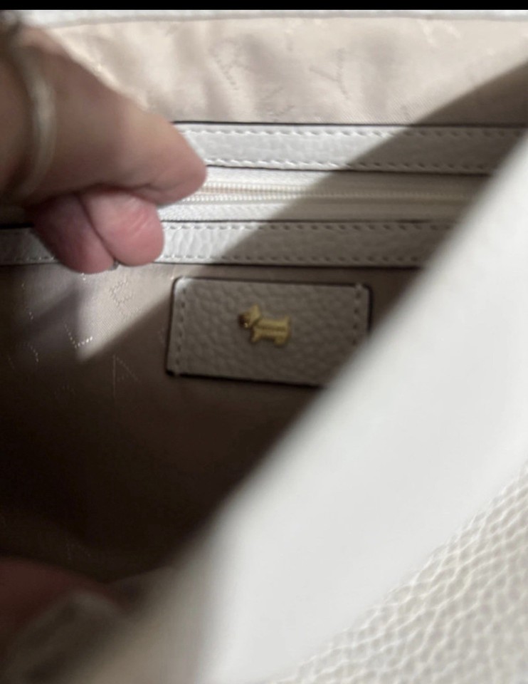 Radley Cream Leather Handbag with Dust Bag and Shoulder Strap NWOT ...