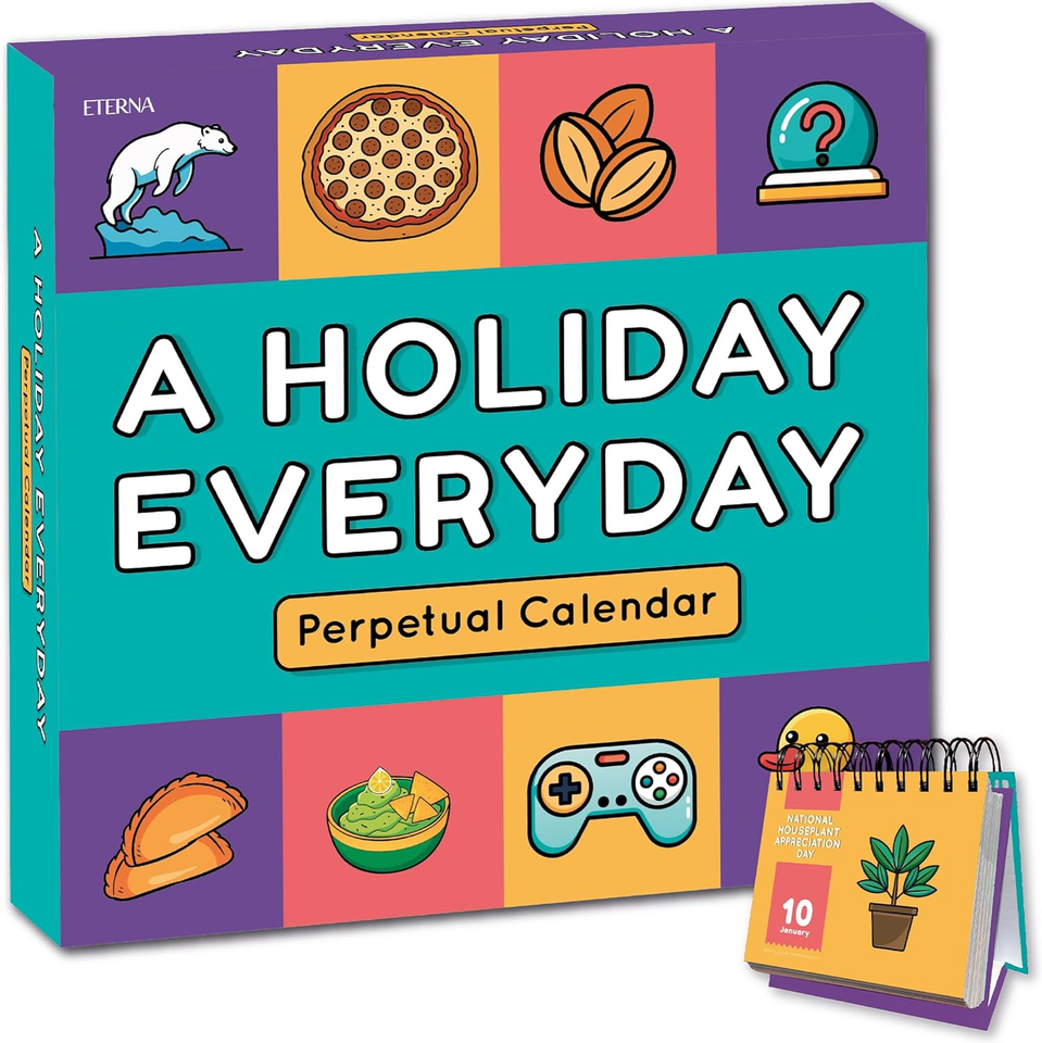 Everyday Is a Holiday Calendar | Funny Perpetual Desktop Calendar with ...