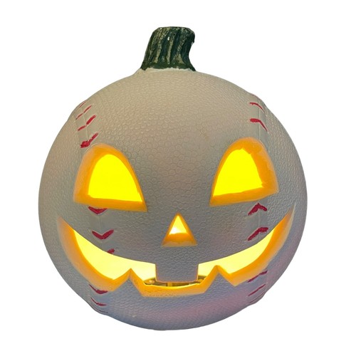Vintage MLB Halloween Jack O Lantern Baseball Blow Mold Light Up Foam ...