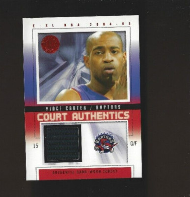 2004-05 Vince Carter Fleer E-XL Court Authentics Jersey #CA-VC Raptors ...
