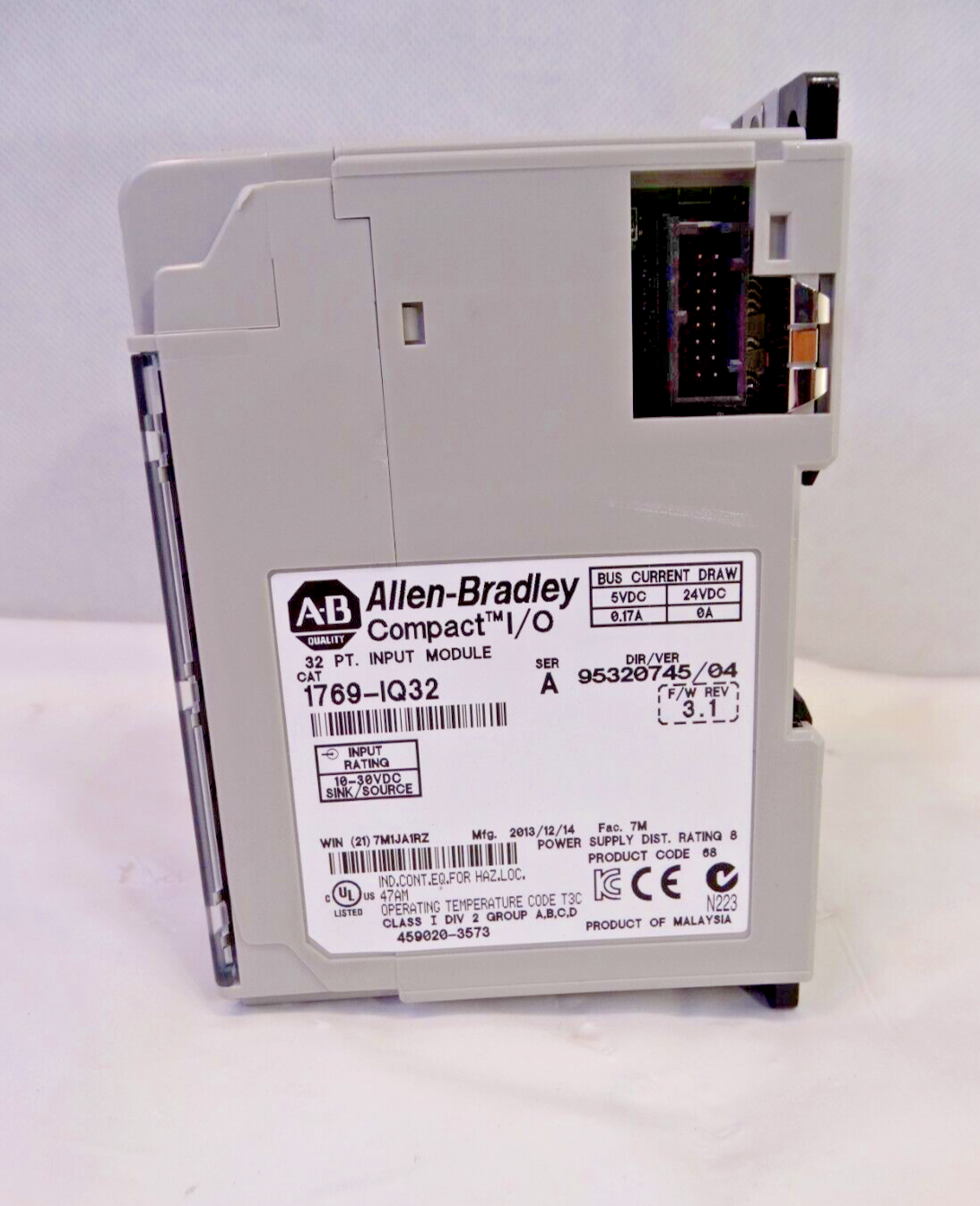 ALLEN-BRADLEY 32 Pt. Input Module 1769-IQ32 Ser. A, For PARTS/ REPAIR ...