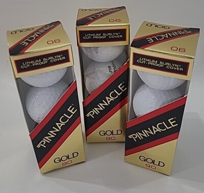Pinnacle Gold 90 Golf Balls 3 Pack Titletst USA Lithium Surlyn Cut ...