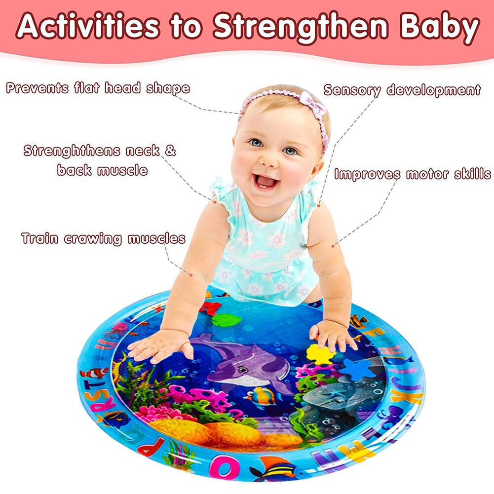 Animal Water Mat PVC Baby Water Play Mat Double Edge (Round Dolphin) | eBay