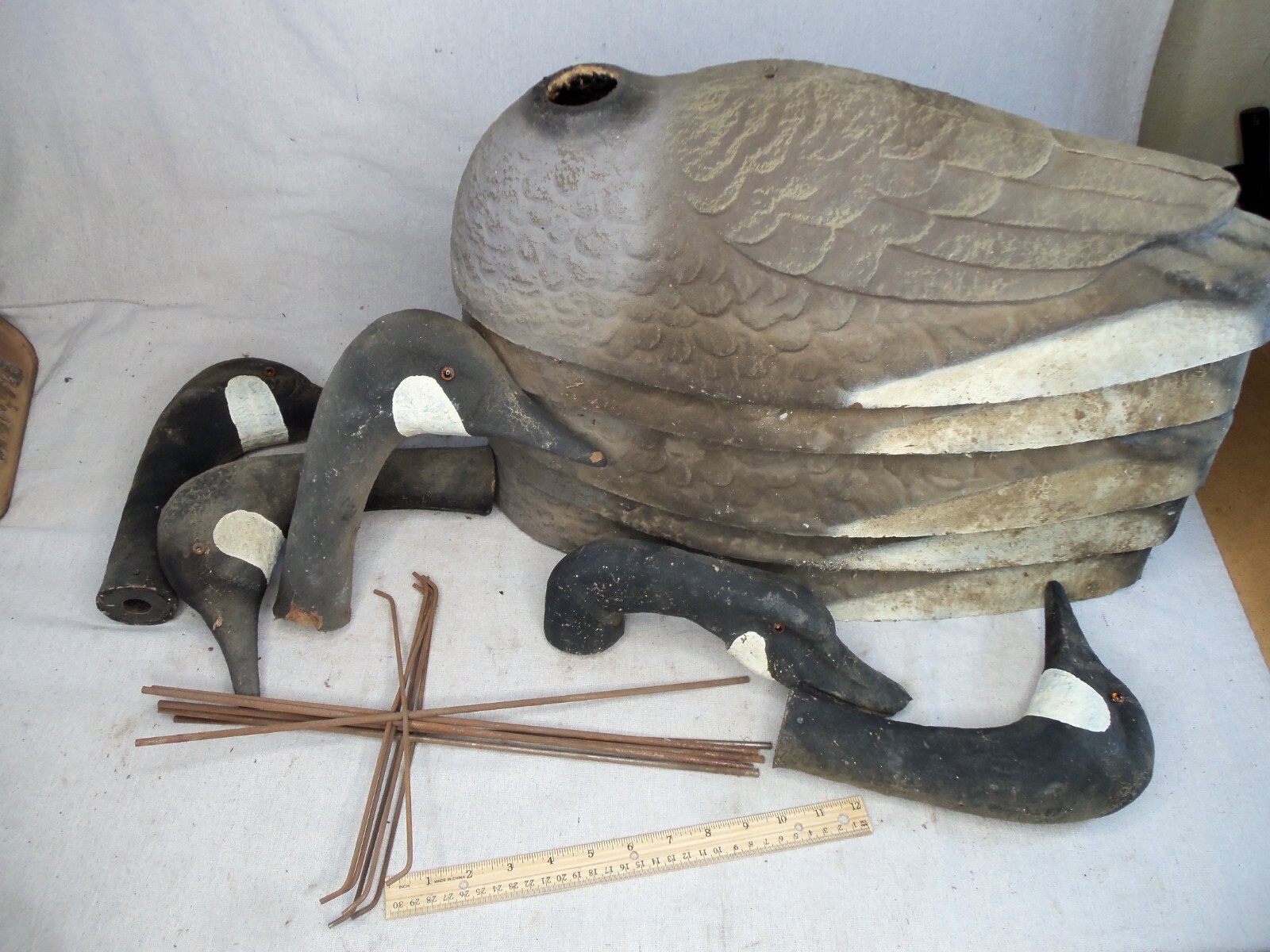antique canadian goose paper mold goose decoys lot of 5 | eBay