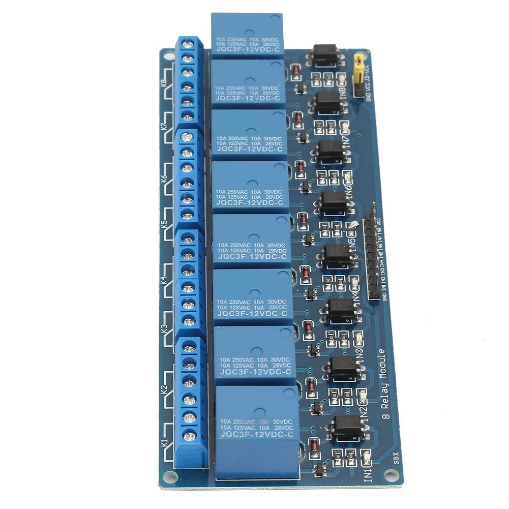 8 Channel Relay Module W/Optocoupler Isolation Blue Board PLC Relay ...