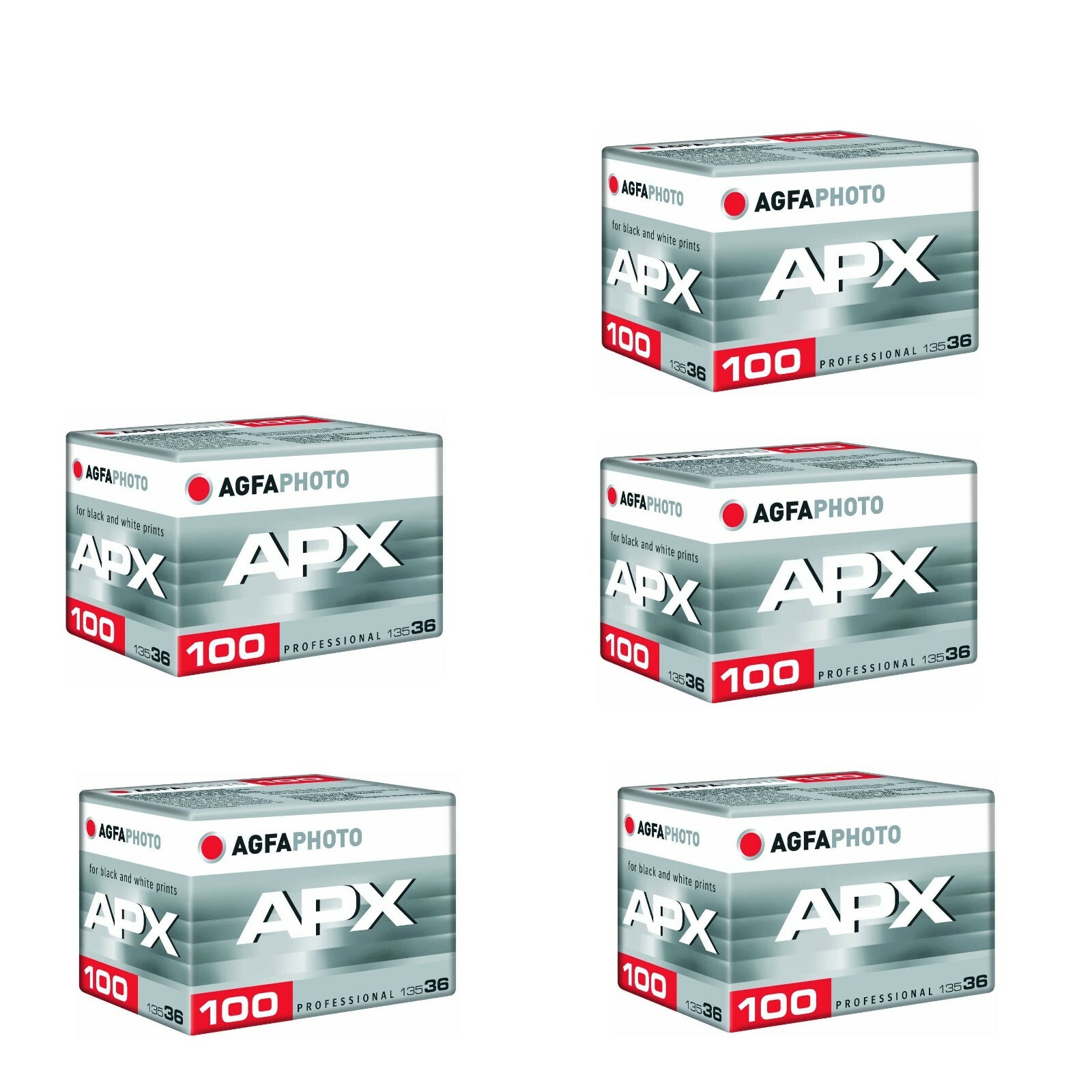 5pcs Agfa APX 100 135-36 Professional Black and White Film | eBay UK