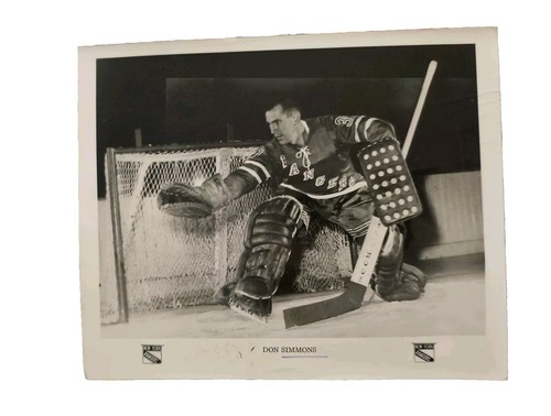 DON SIMMONS NHL HOCKEY TEAM ISSUE PHOTO GOALIE NEW YORK RANGERS AHL OHA ...