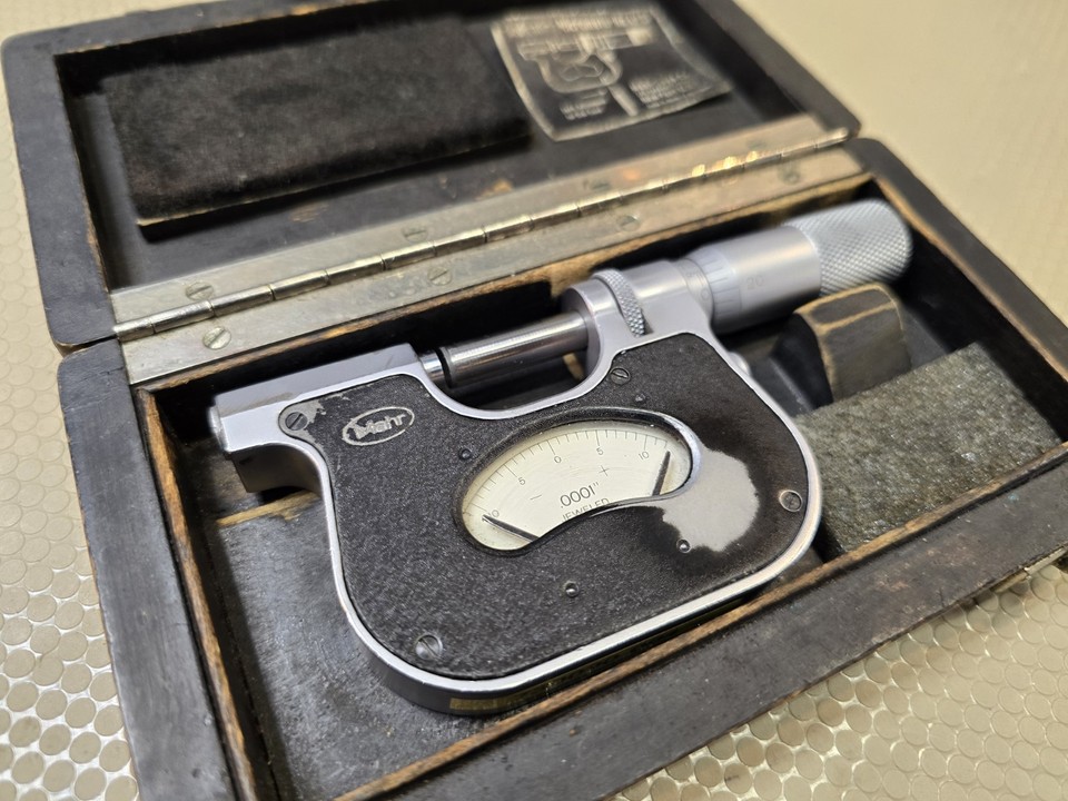 Geo Scherr Co. Carl Mahr Screw Gauge Micrometer, 1/10000" Scale, Made ...