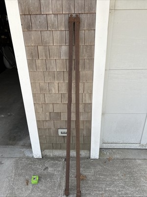 Antique BED RAILS Cast Iron Rare Oval Tapered Pins Twin Full Size ...