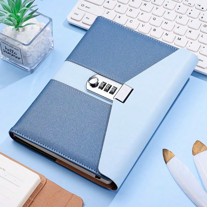 Combination Lock Notebook for Writing A5 Journal Diary With Lock Lined ...