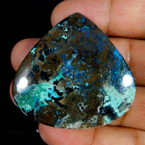 Natural Unique Rainbow Azurite Pear Cabochon 113.25Cts. Loose Gemstone ...