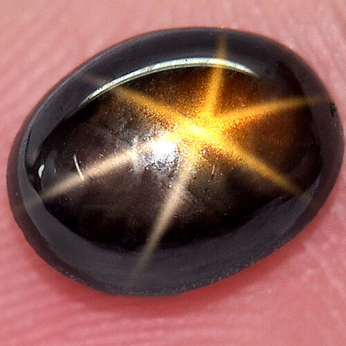 6 Rays Golden Star Sapphire 1.63 Ct. Oval Cabochon Natural Gem Unheated ...