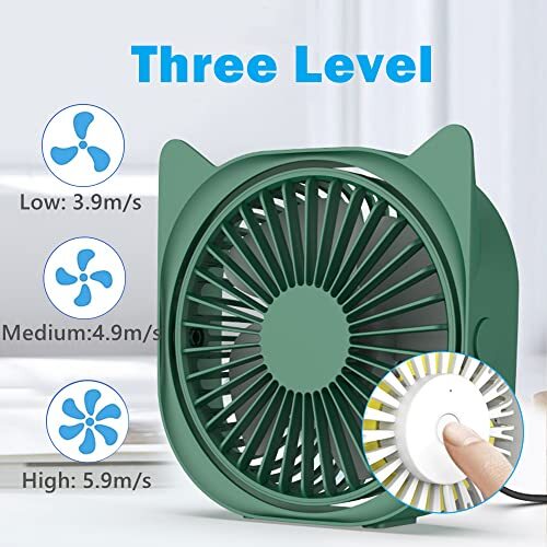 Cute Desk Fans Small Quiet - USB Mini Fans for Home Rooms Bedroom ...