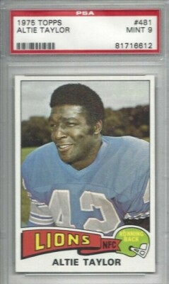 1975 Topps football card #481 Altie Taylor, Detroit Lions graded PSA 9 ...