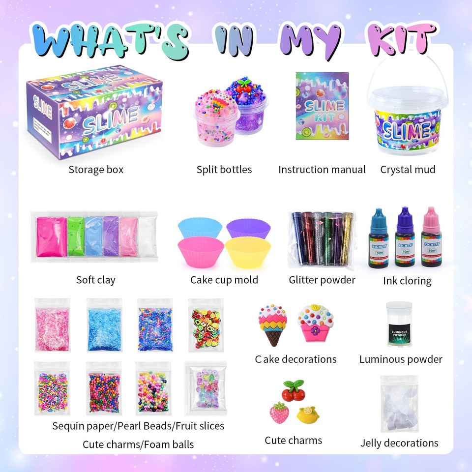 Clear Slime Making Kits With Premade Slime For Kids Diy With 35 Sets ...