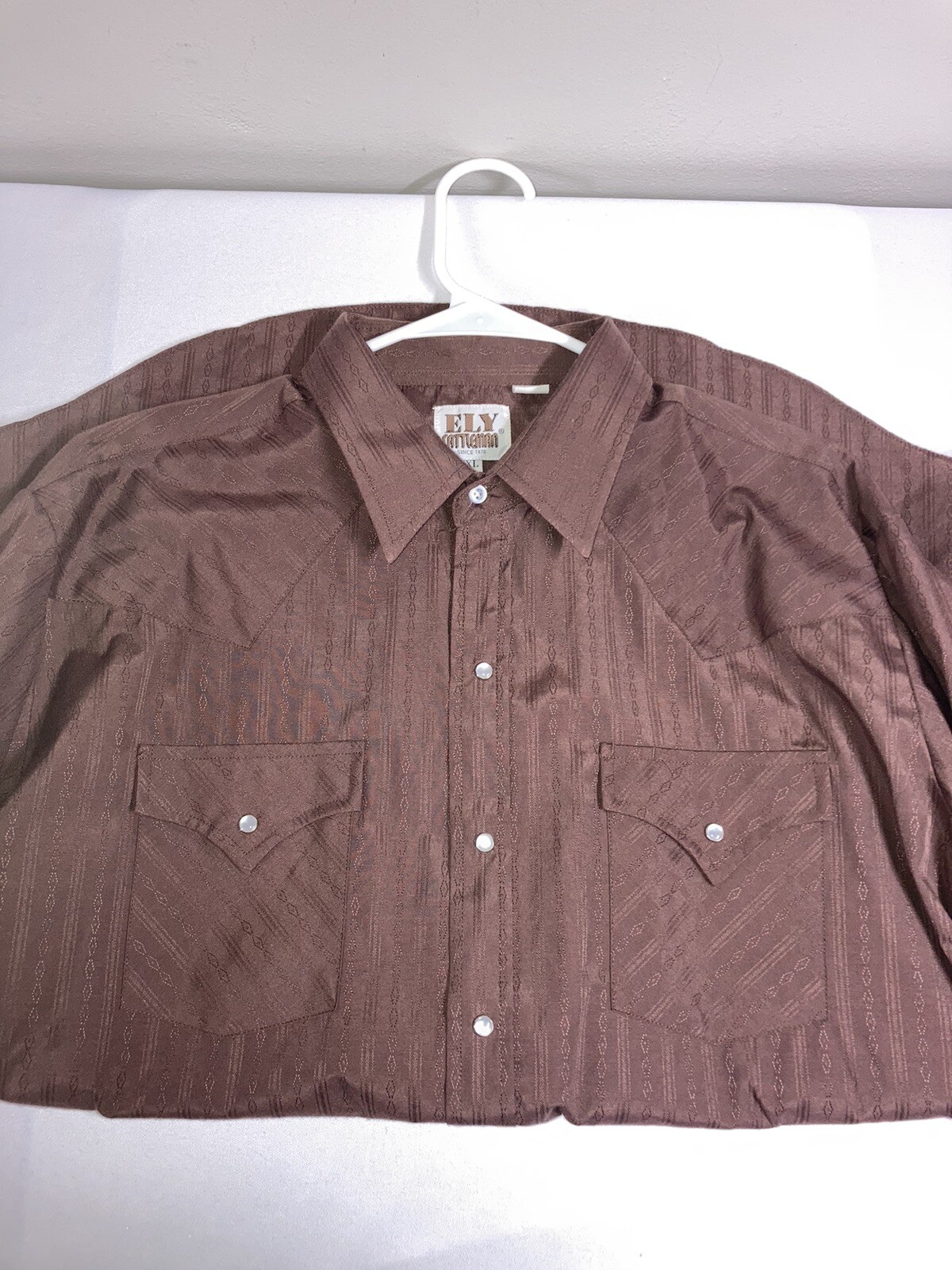 Vintage Ely Cattleman Western Shirt Pearl Snaps Brown Men’s XL 1970’s | eBay