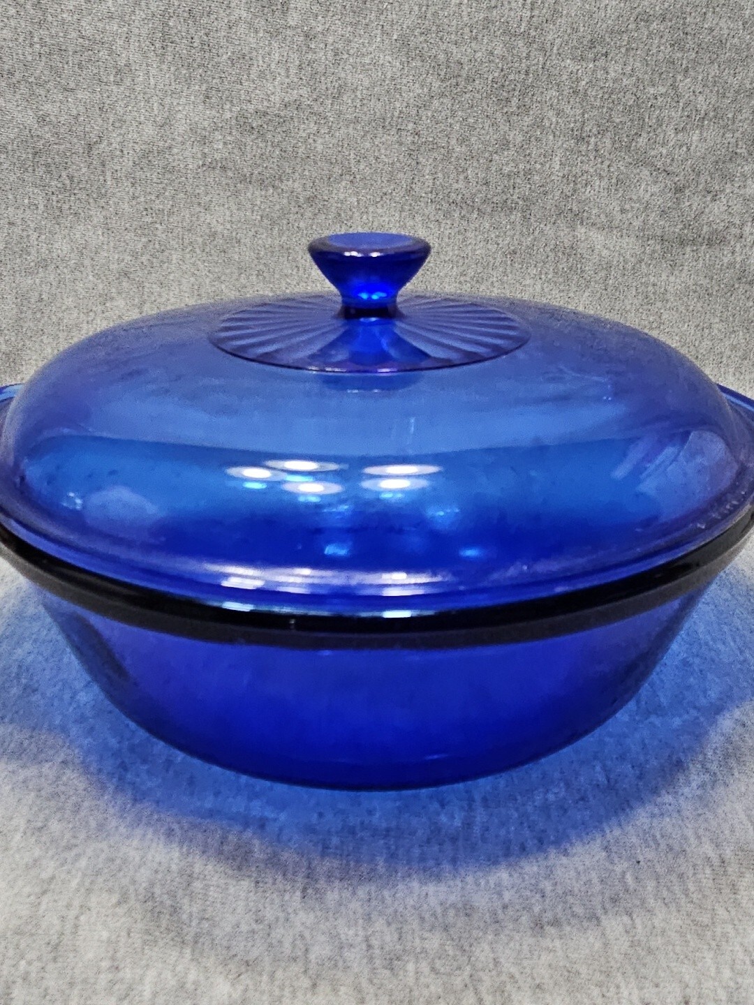 1.5 QT Anchor Ovenworks Blue Casserole Dish w/ lid Vintage Cobalt Blue ...