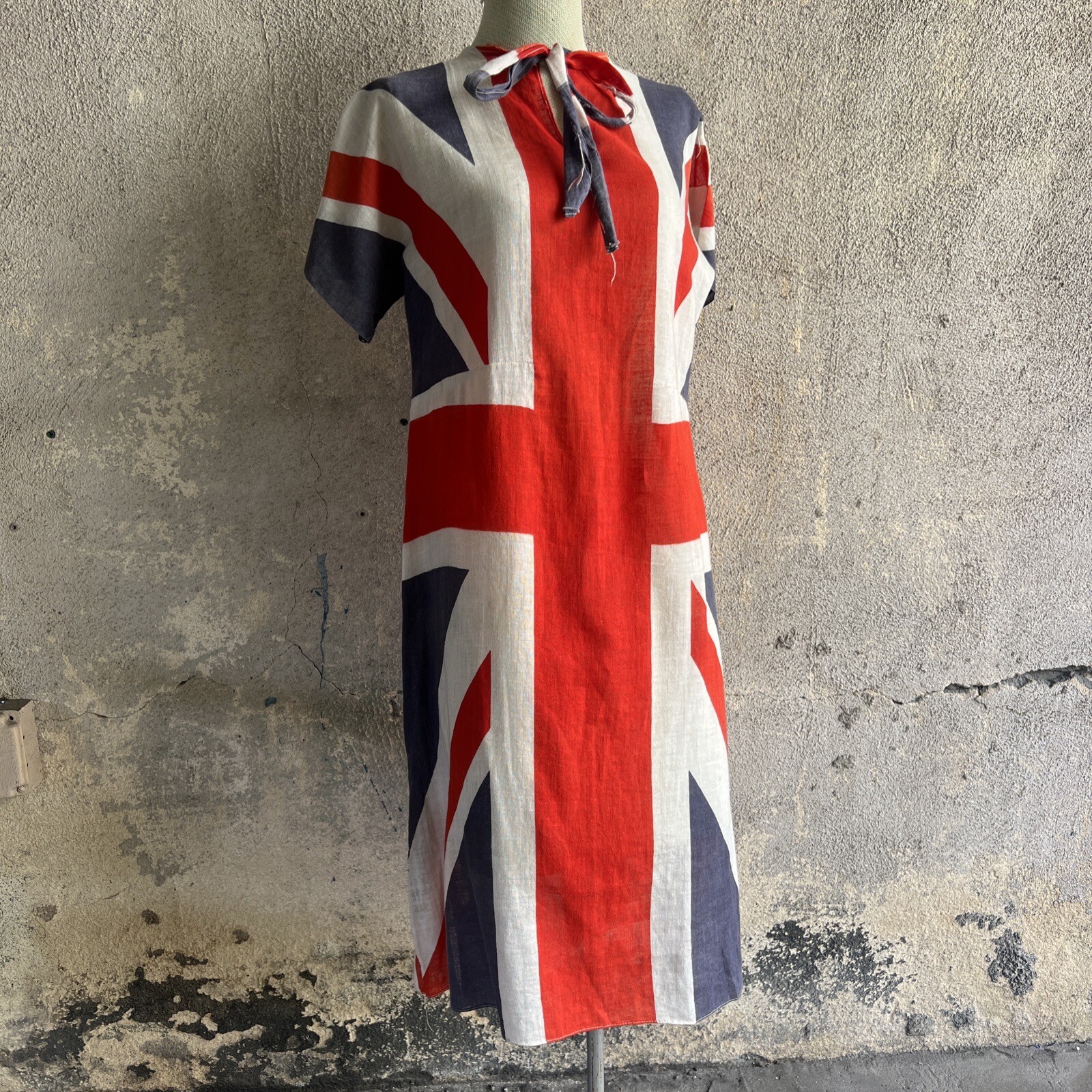 Vintage 1920s 1930s Union Jack Flag Muslin Cotton Dre… - Gem