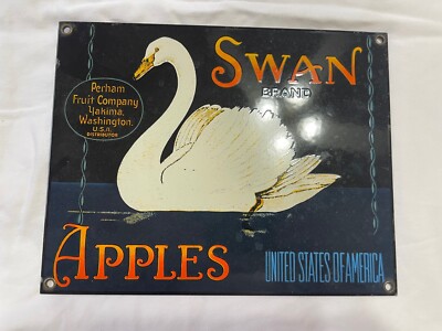 ANDE ROONEY SWAN BRAND APPLES 9 1/2" X 7 1/2" PORCELAIN ENAMEL ...