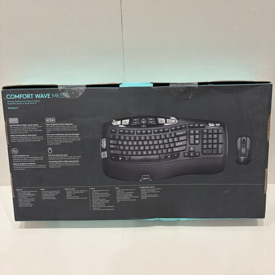 New In Box Sealed -Logitech Comfort Wave MK550 (Wireless Keyboard ...