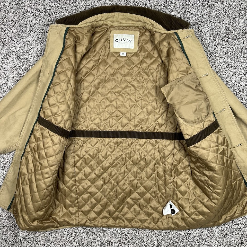 Orvis Jacket Mens Medium Beige Khaki Barn Work Chore Coat Cotton ...