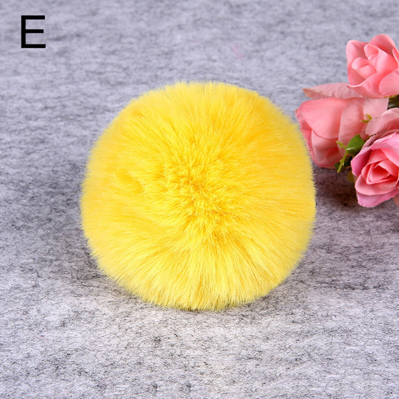 DIY 8CM Faux Rabbit Fur Hair Ball Hairs Cute Keychain Accessories 1pc ...